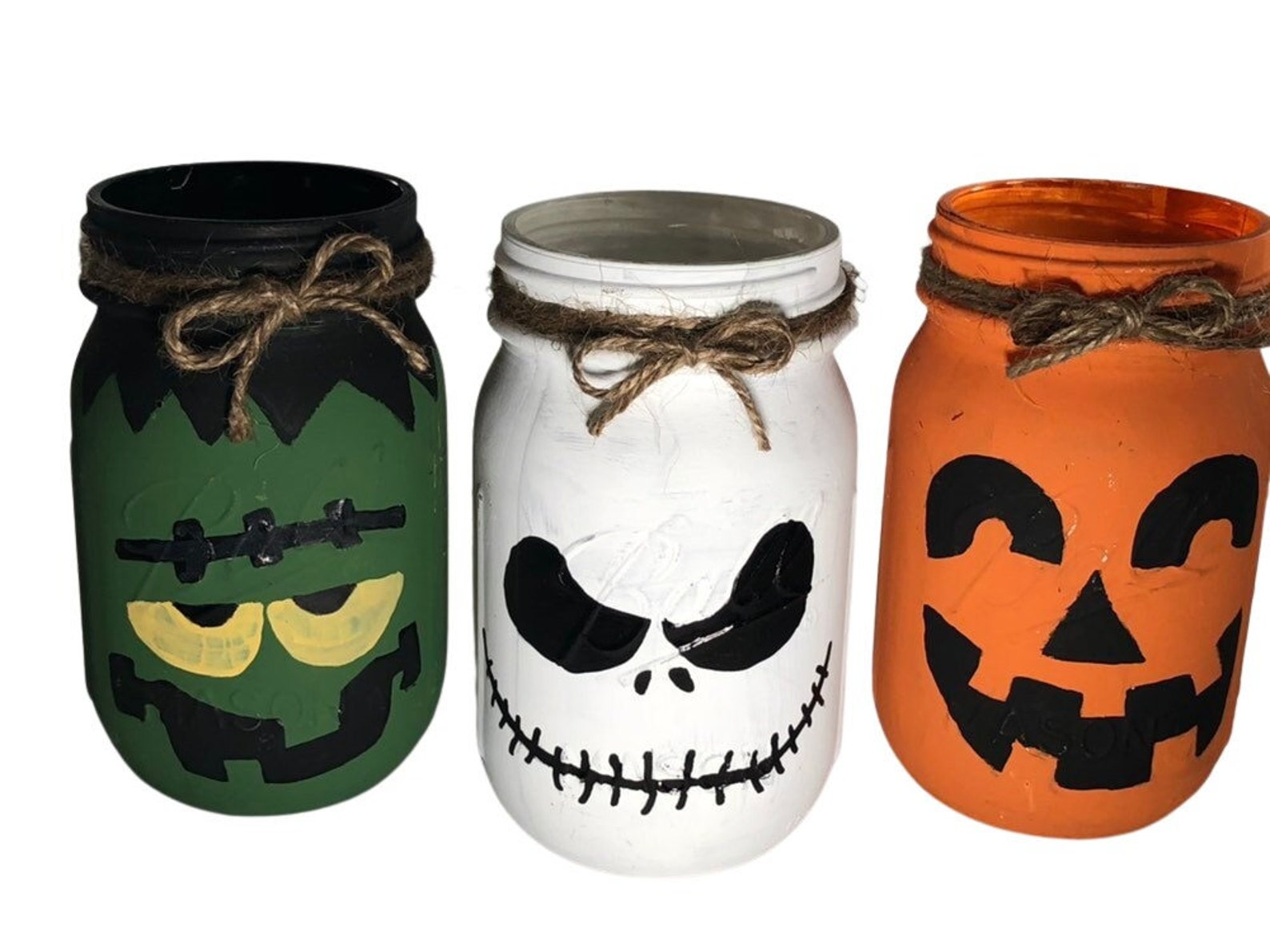 Halloween Monster Mason Jars / Halloween Mason Jars / Painted - Etsy