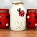 Ladybug Mason Jars / Mason Jar Centerpiece / Ladybug Decor / Painted ...