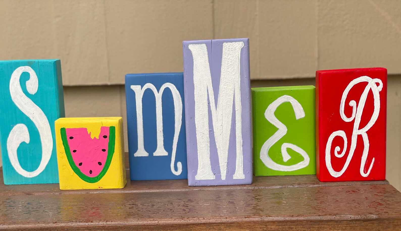 Summer Wood Blocks / Summer Word Blocks / Summer Home Decor | Etsy