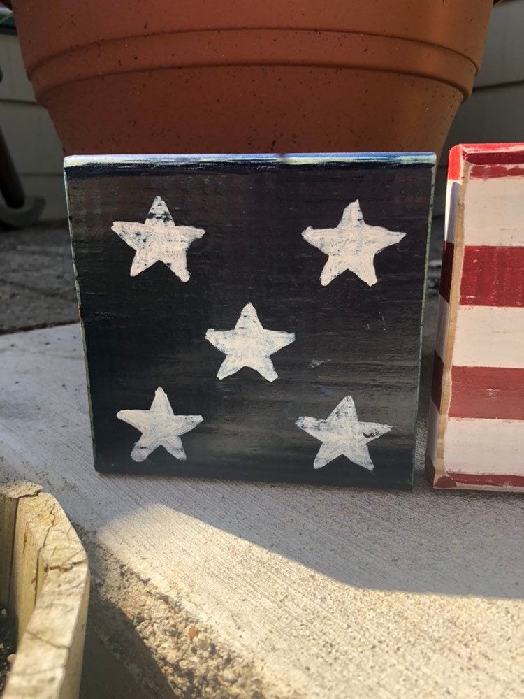 American Flag Wood Blocks