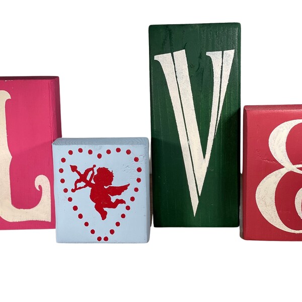 Wood Blocks Love Art - Etsy