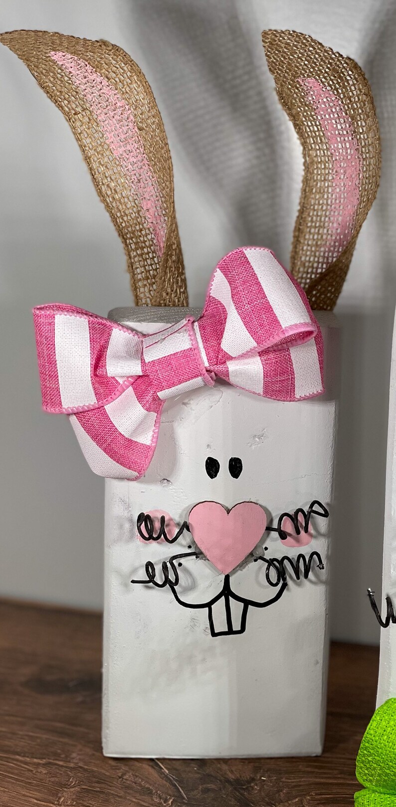 Bunny Wood Blocks / Easter Bunny Wood Blocks / Easter Decor / - Etsy