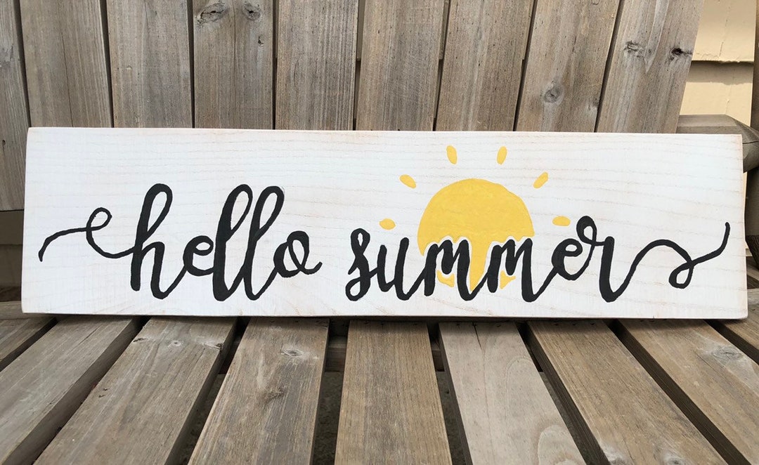 Hello Summer Sign / Summer Wall Sign / Summertime Home Decor - Etsy