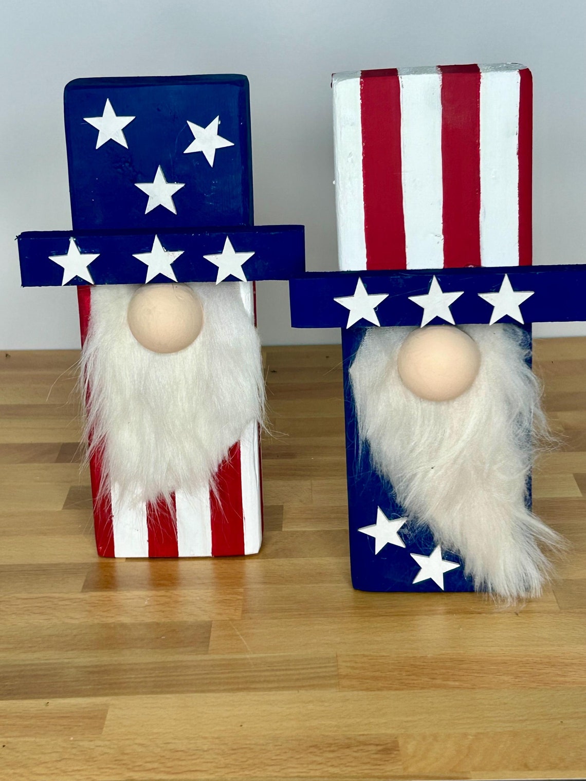 Americana Gnome Wood Blocks / Gnome Blocks / Gnome Home Decor - Etsy