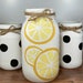 Lemon Mason Jars / Lemon Kitchen Decor / Mason Jar Centerpiece ...
