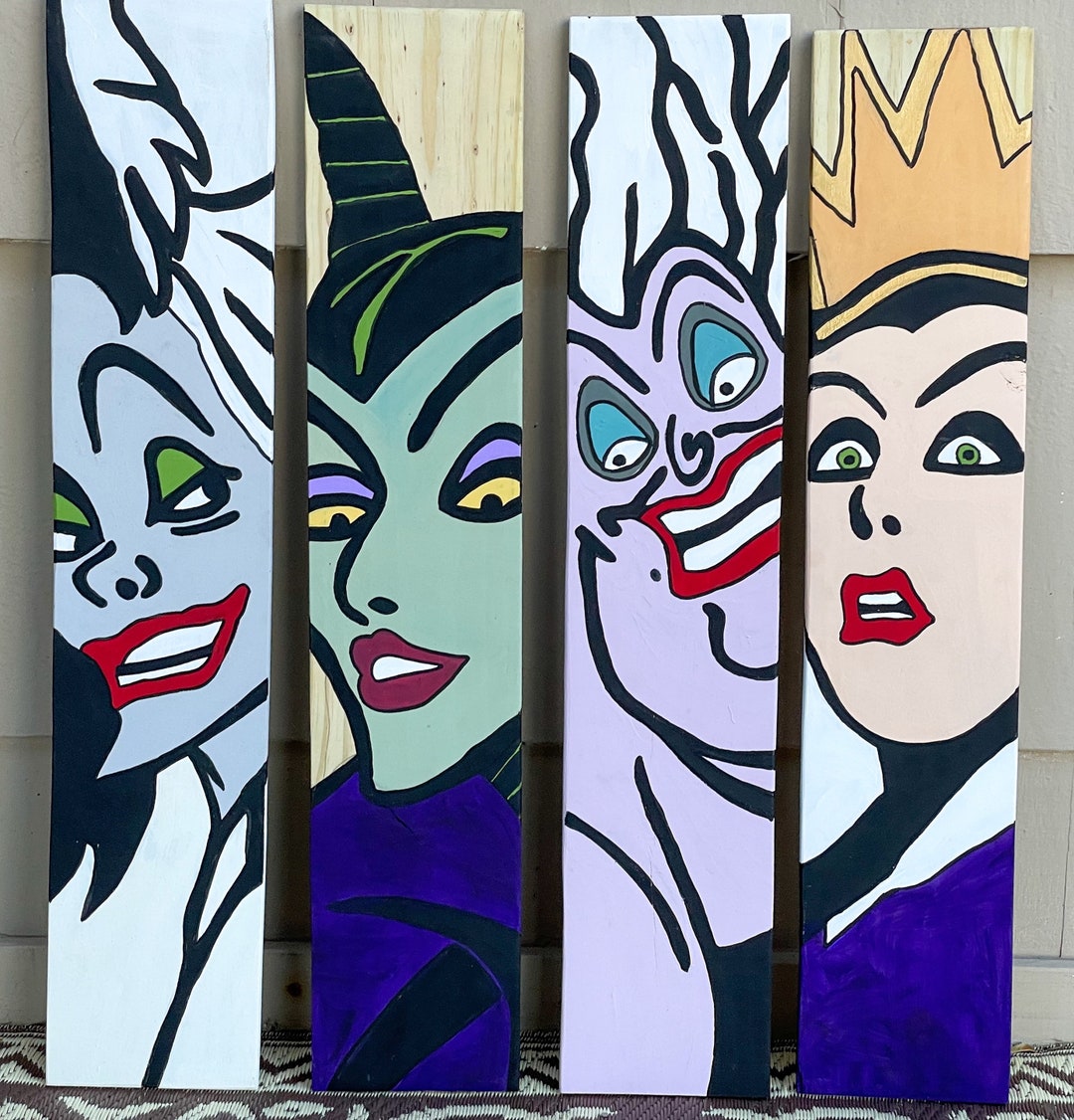 Villain Sign Set / Maleficent / Evil Queen / Cruella / Ursula ...