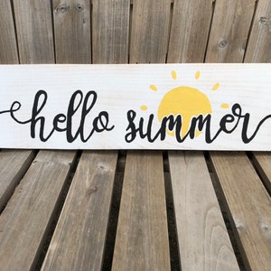Hello Summer Sign / Summer Wall Sign / Summertime Home Decor - Etsy