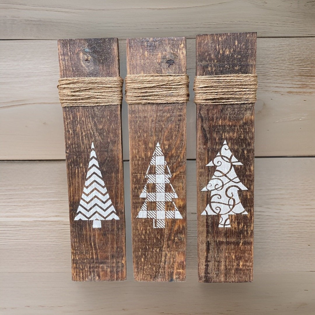 Rustic Christmas Tree Signs / Rustic Christmas Decor / Farmhouse ...