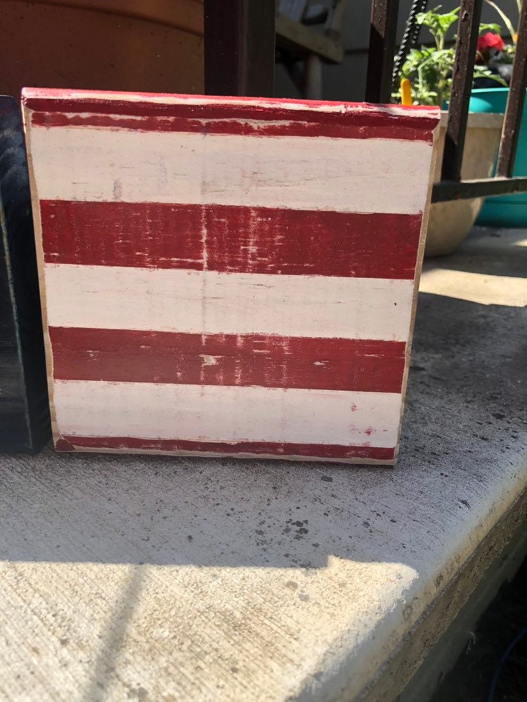 4th of July American Flag Wood Blocks