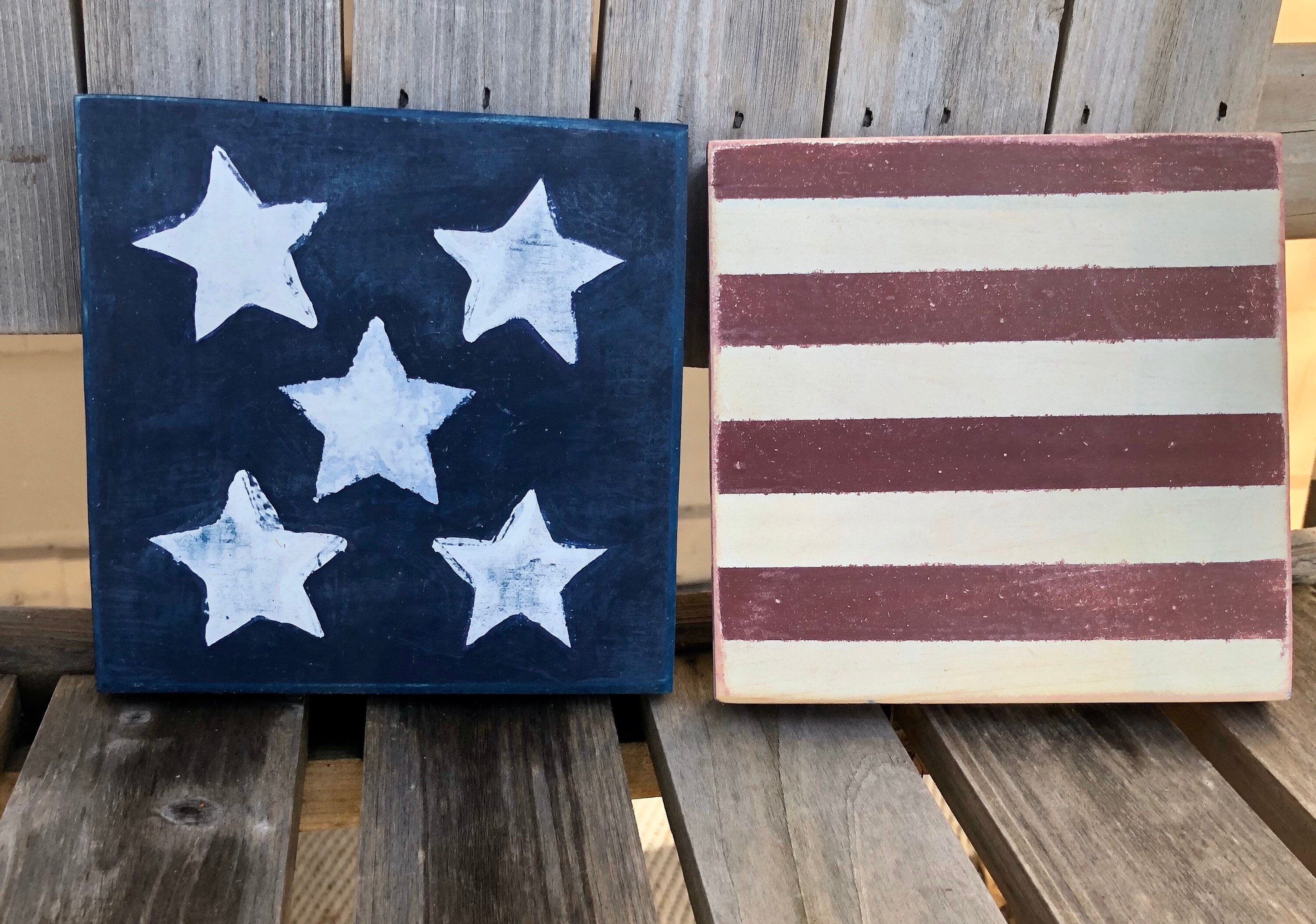 American Flag Wood Blocks