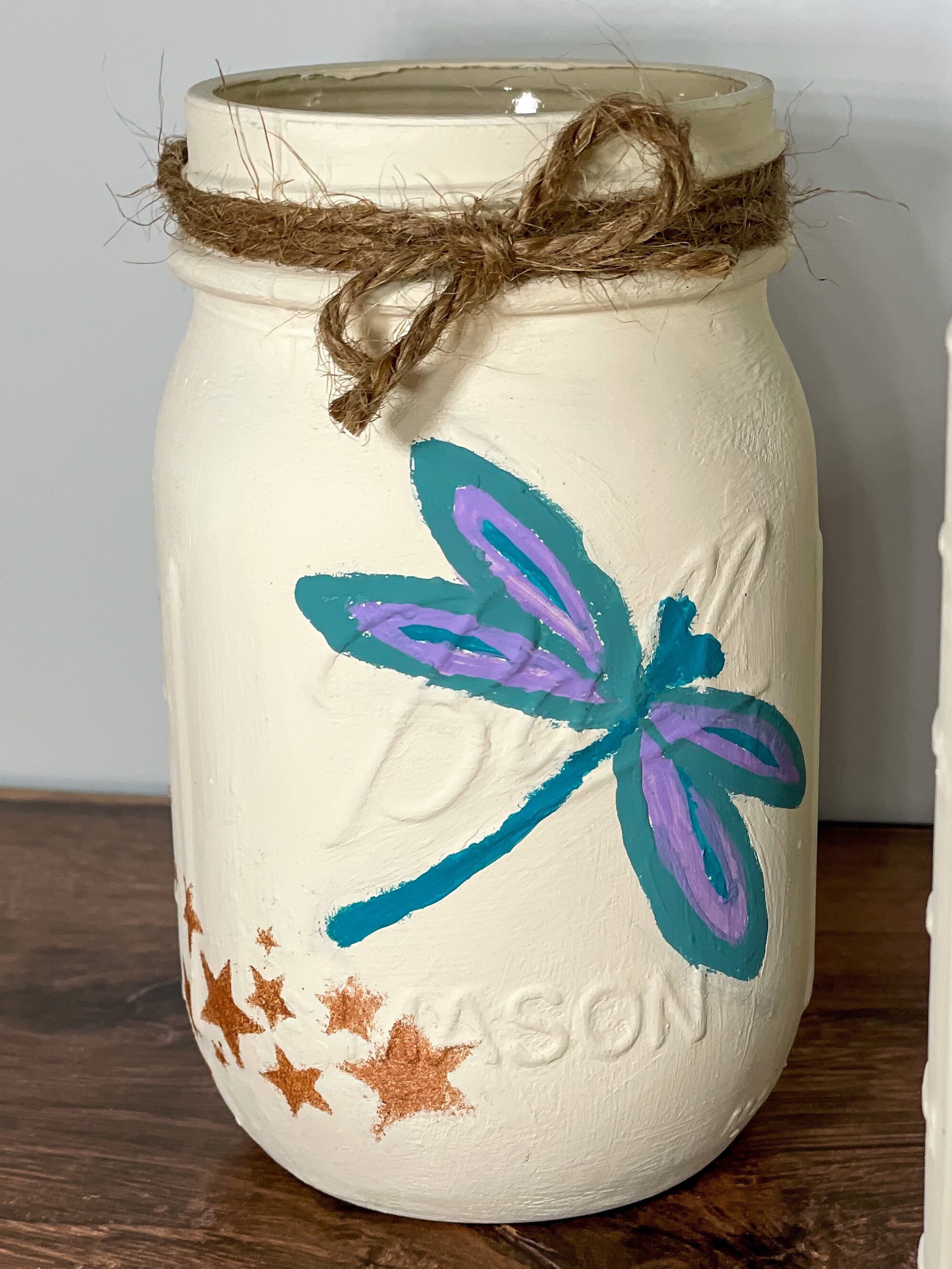 Dragonfly Mason Jars / Dragonfly Decor / Mason Jar Centerpiece - Etsy
