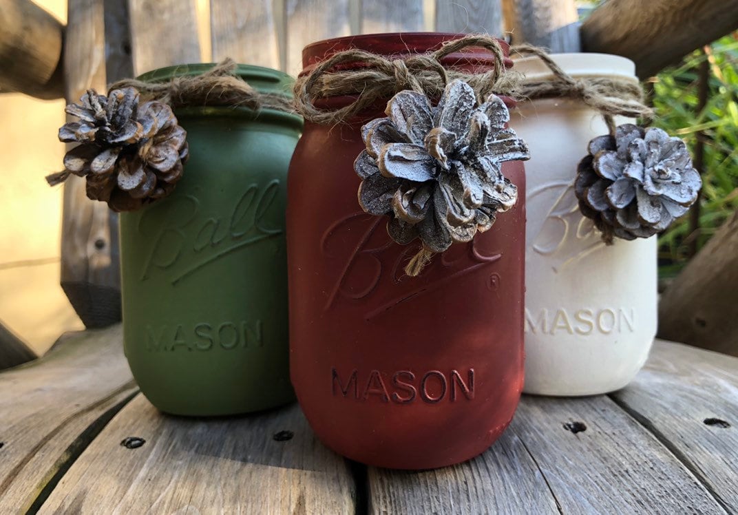 Christmas Rustic Mason Jars