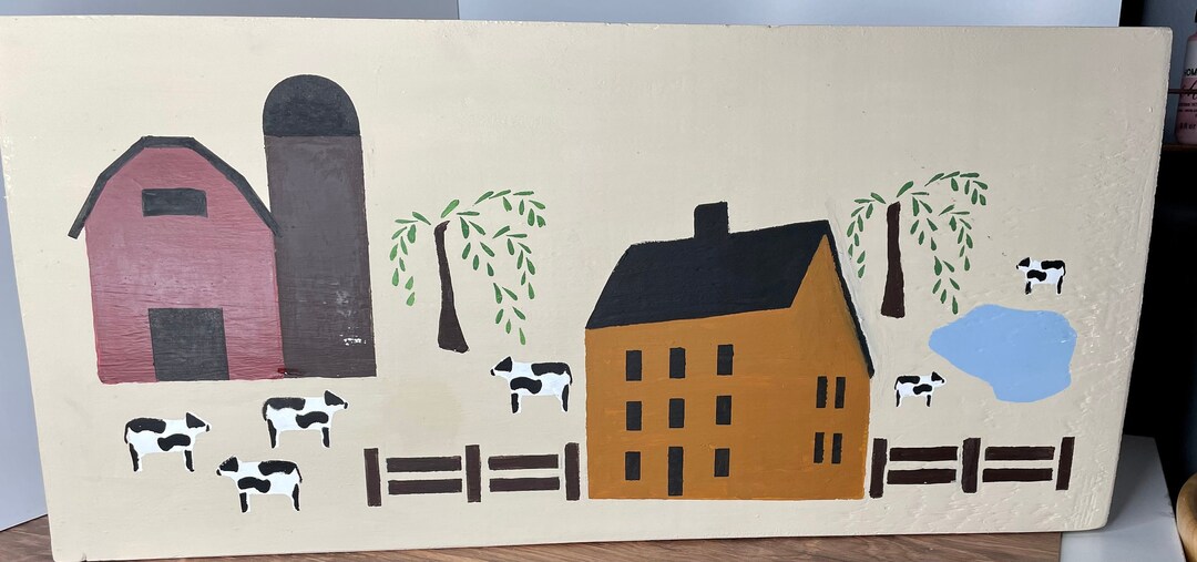 Primitive Saltbox House and Farm Sign | Primitive Wall Sign | Saltbox ...