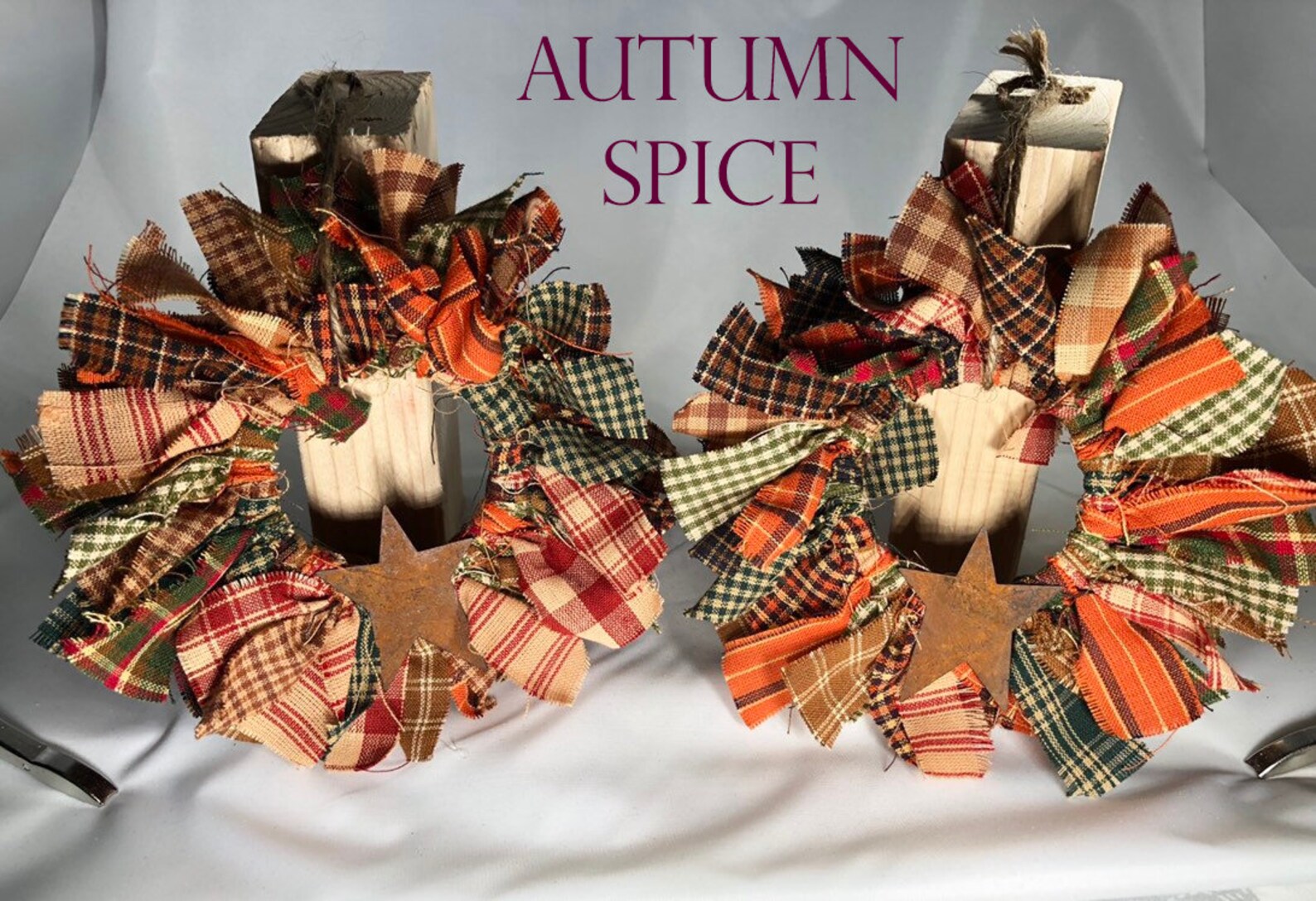 Mini Rag Wreaths / Mini Mason Jar Rag Wreaths / Rustic Rag - Etsy