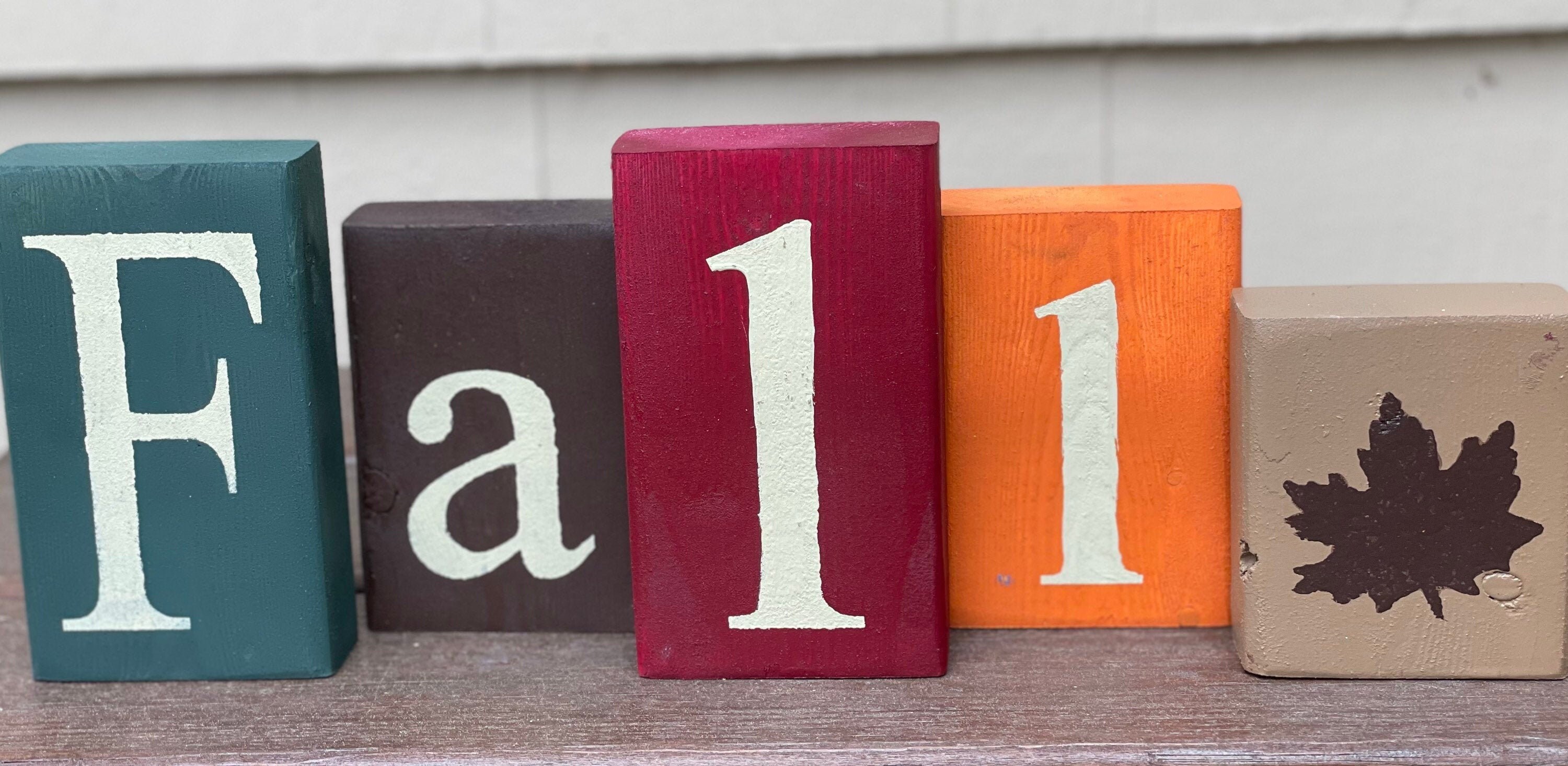 Fall Wood Blocks / Fall Shelf Blocks / Fall Home Decor | Etsy