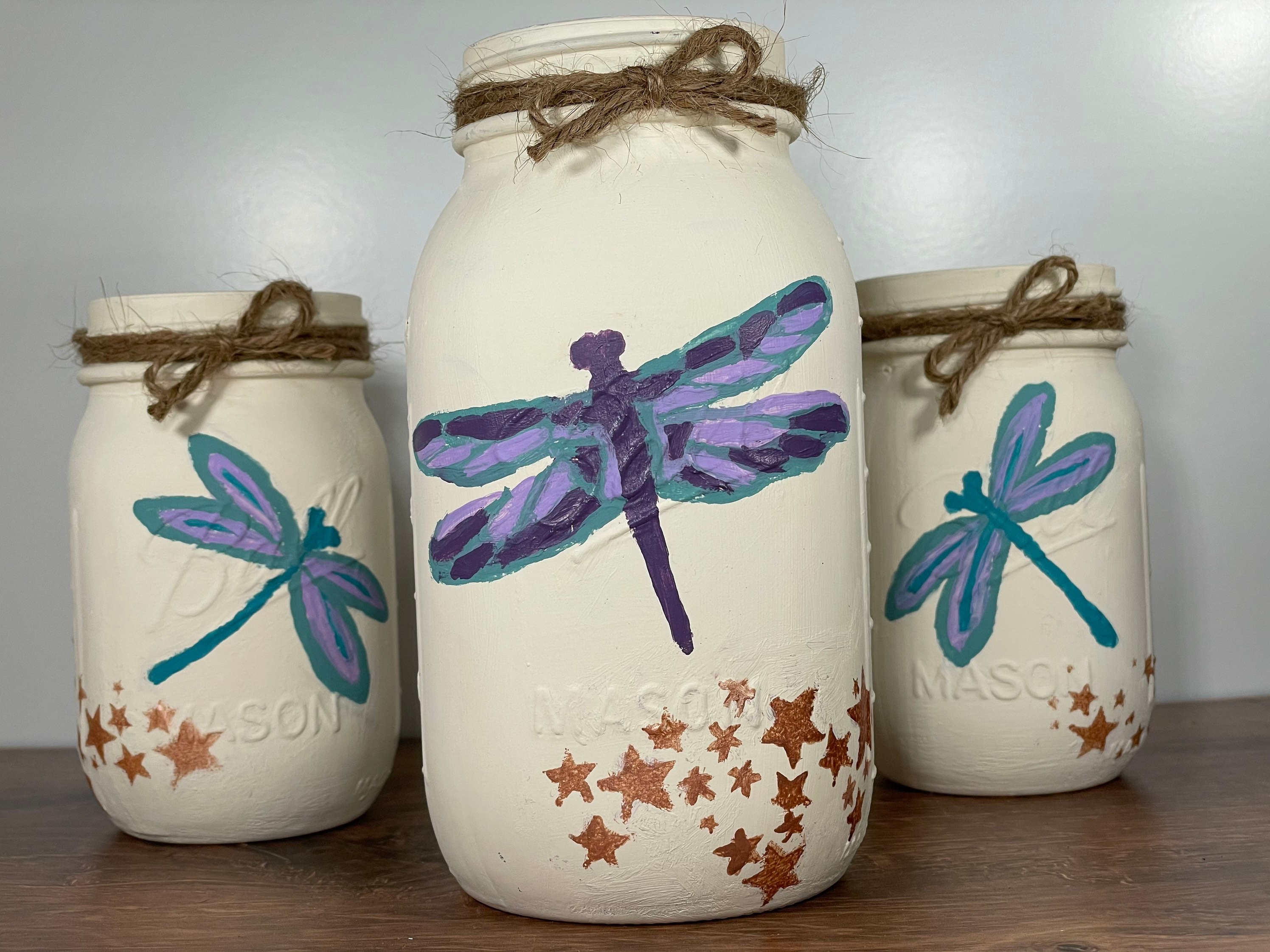 Dragonfly Mason Jars / Dragonfly Decor / Mason Jar Centerpiece - Etsy