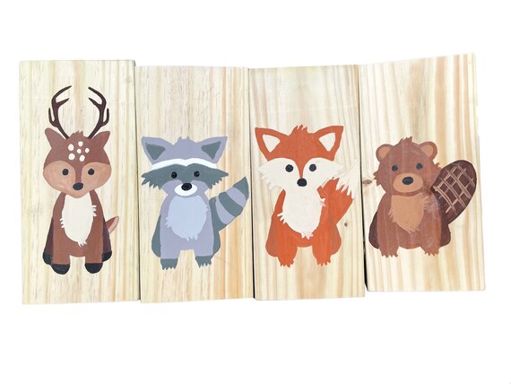 Baby Woodland Animal Signs / Woodland Animal Nursery Signs / - Etsy