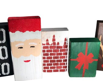 Santa Wood Blocks - Etsy