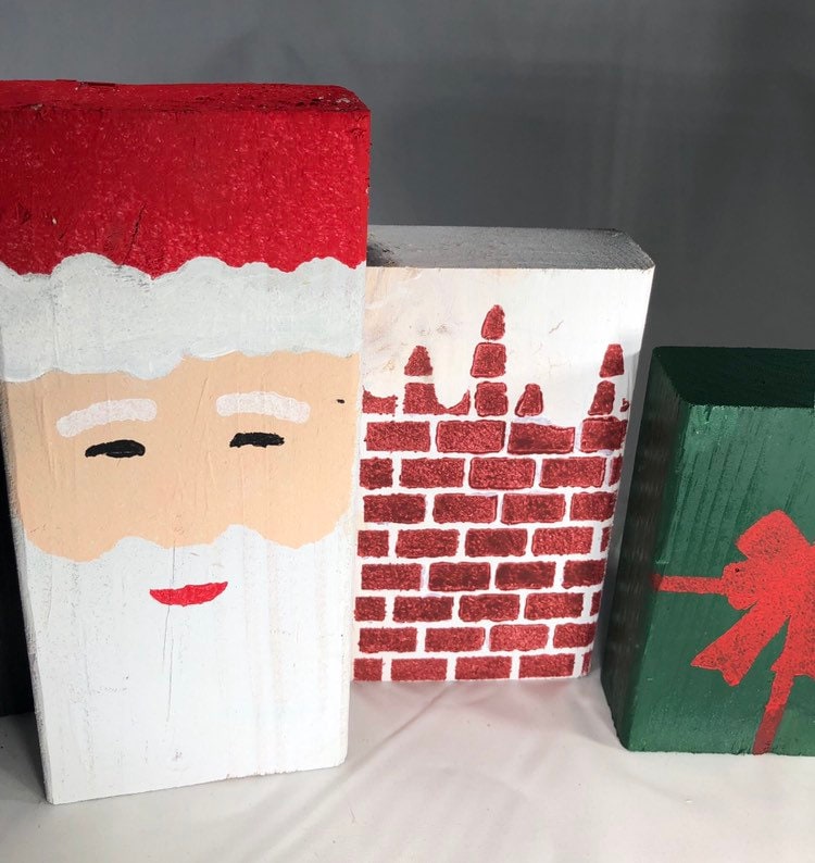 Christmas Santa Wood Blocks