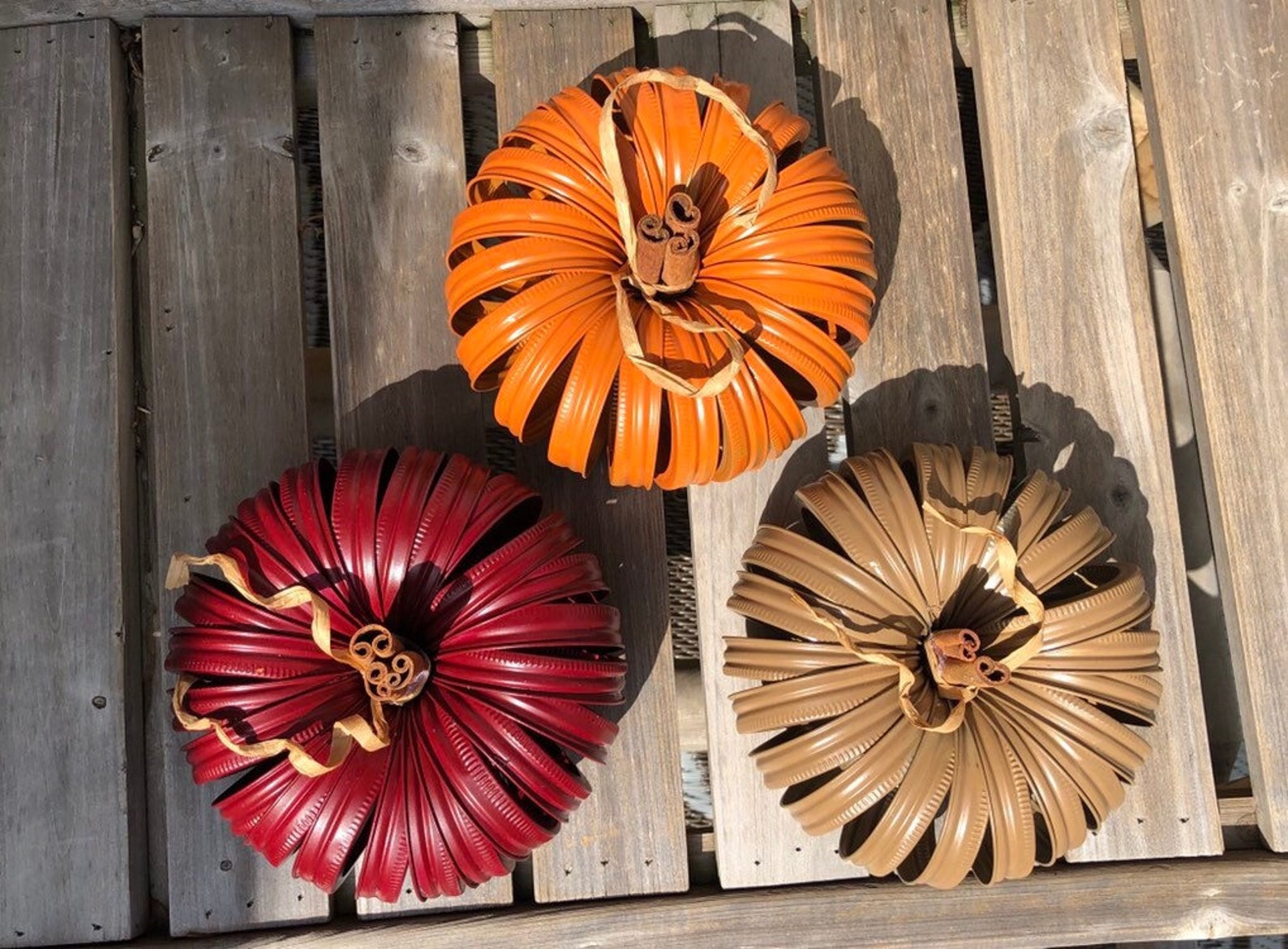 Mason Jar Ring Pumpkins / Canning Jar Ring Pumpkin / Pumpkin Mason Jar ...