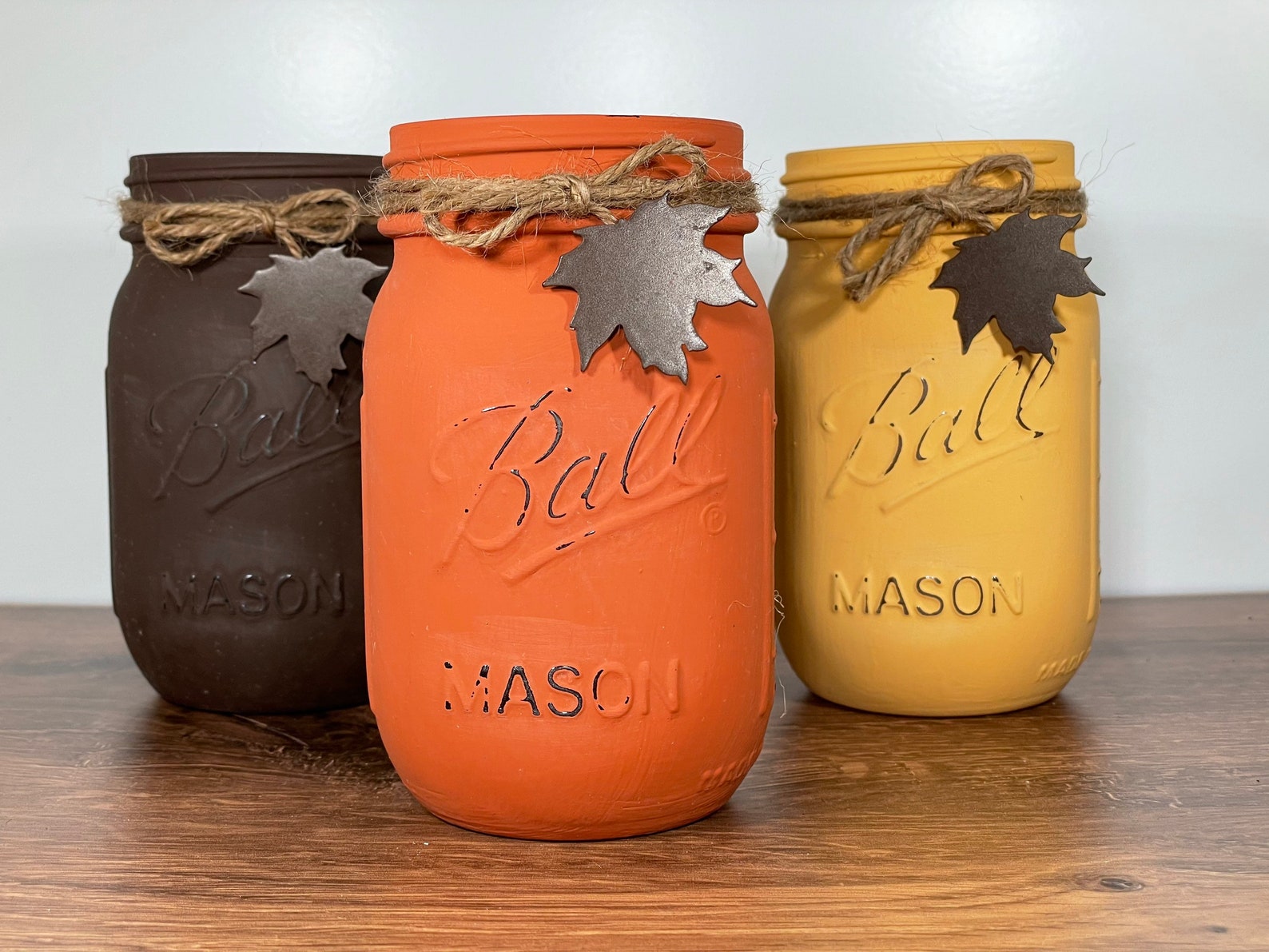 Fall Mason Jars / Fall Centerpiece / Fall Home Decor / Mason - Etsy