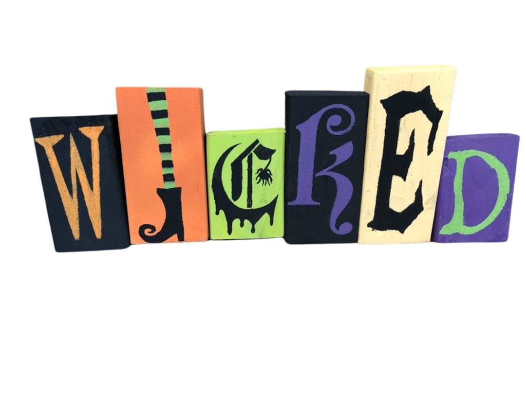 Wicked Halloween Blocks / Wicked Wood Blocks / Halloween Home Decor ...