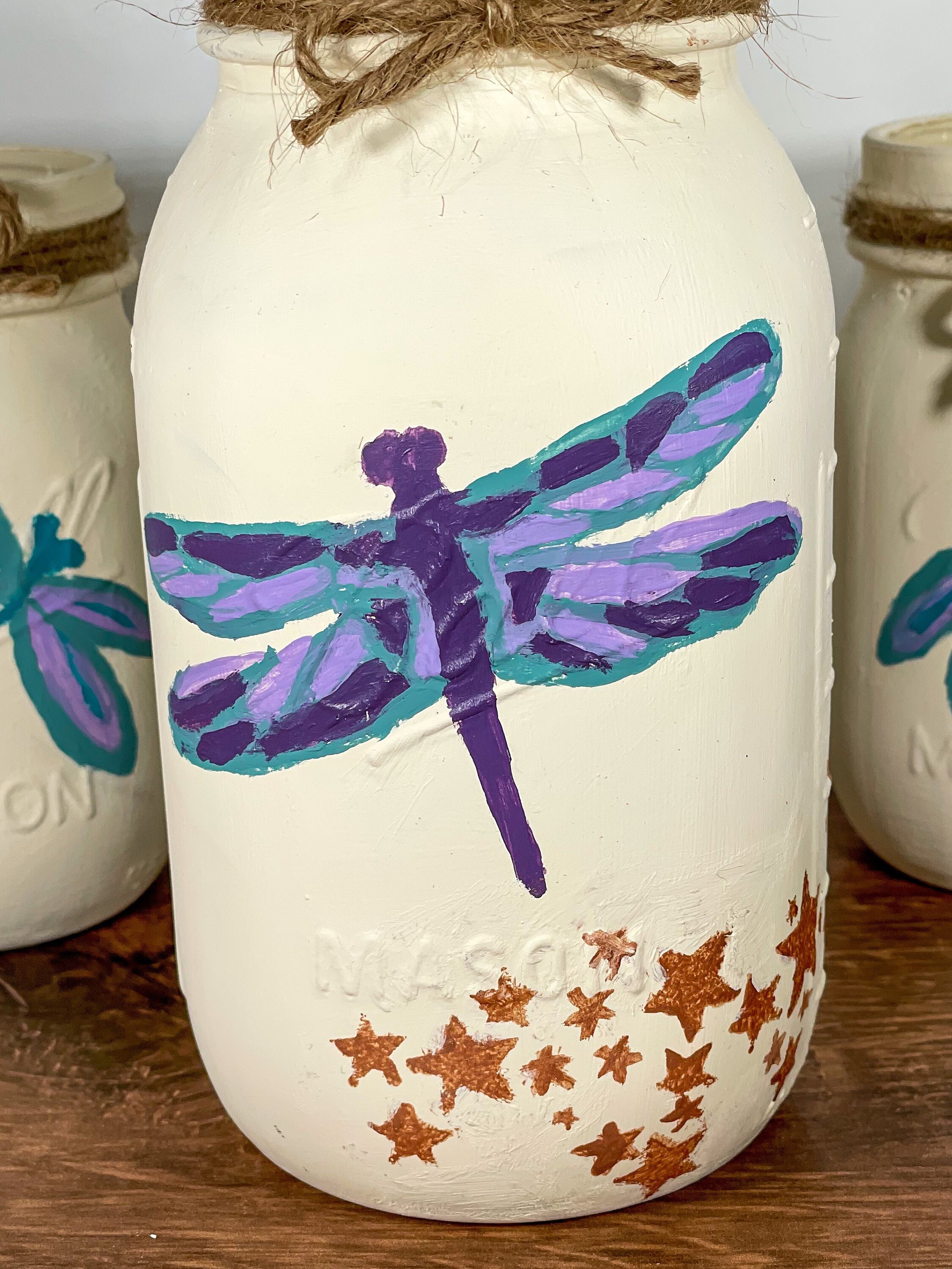 Dragonfly Mason Jars / Dragonfly Decor / Mason Jar Centerpiece - Etsy
