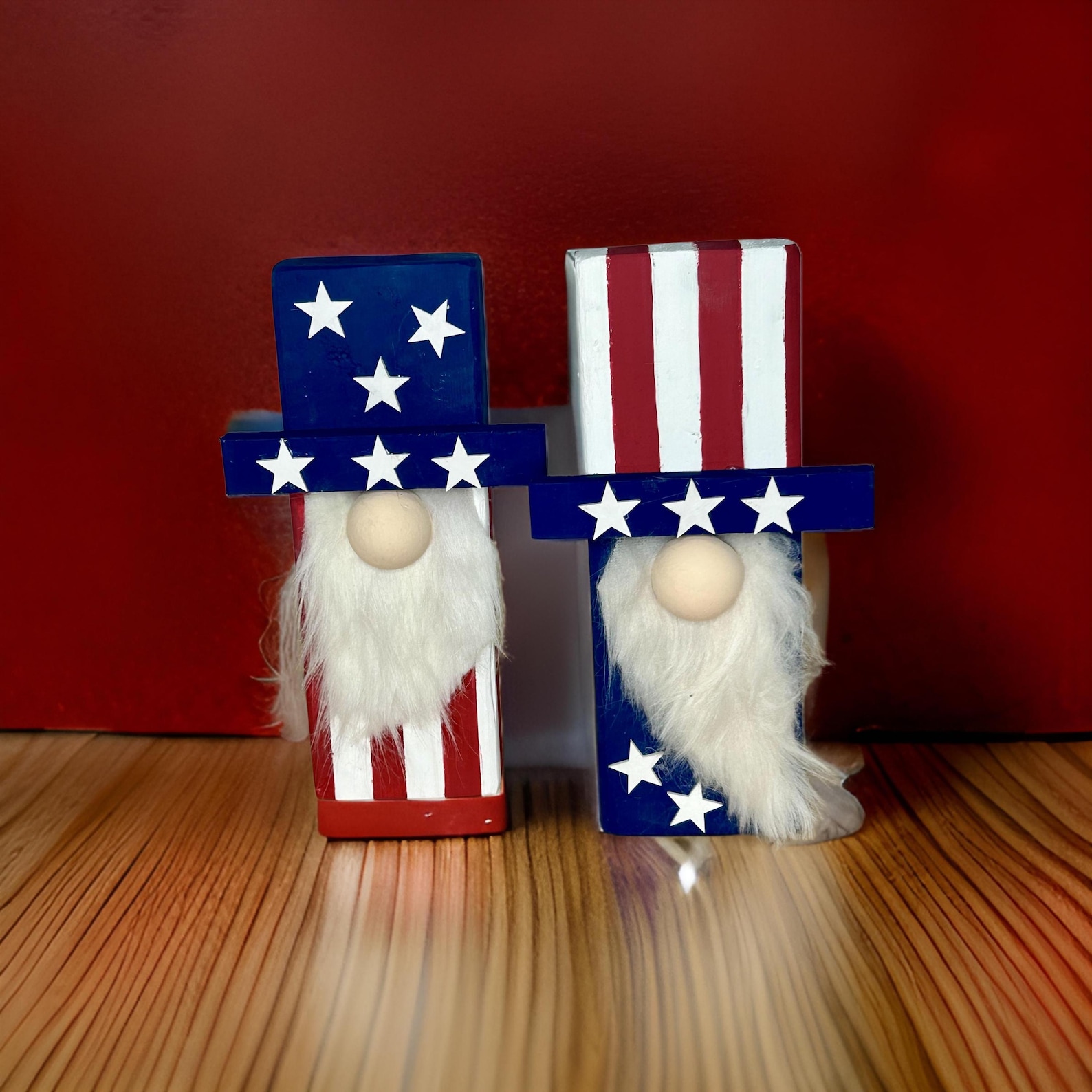 Americana Gnome Wood Blocks / Gnome Blocks / Gnome Home Decor - Etsy