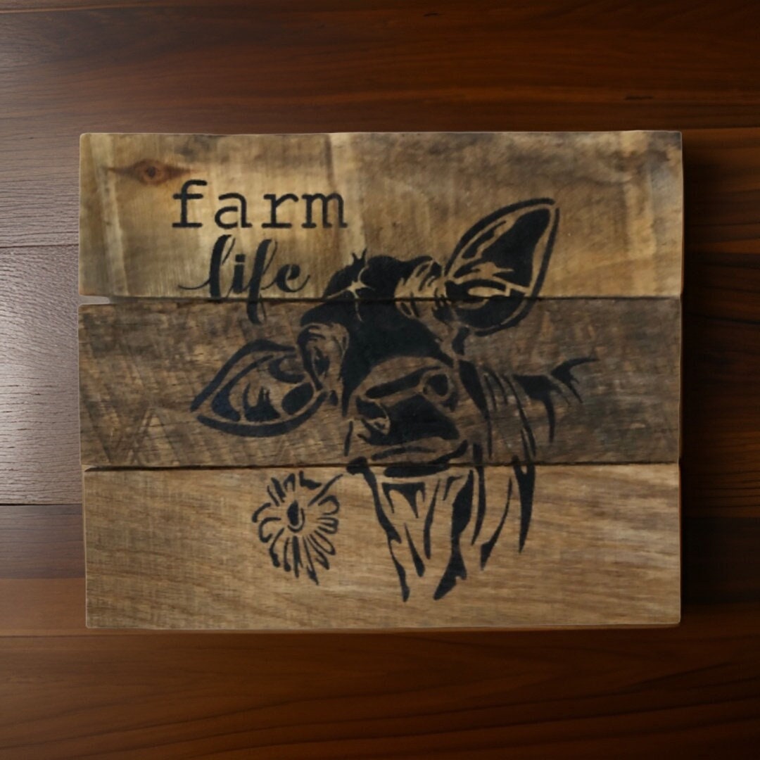 Farm Life Cow Sign / Cow Wall Sign/ Farmhouse Home Decor - Etsy