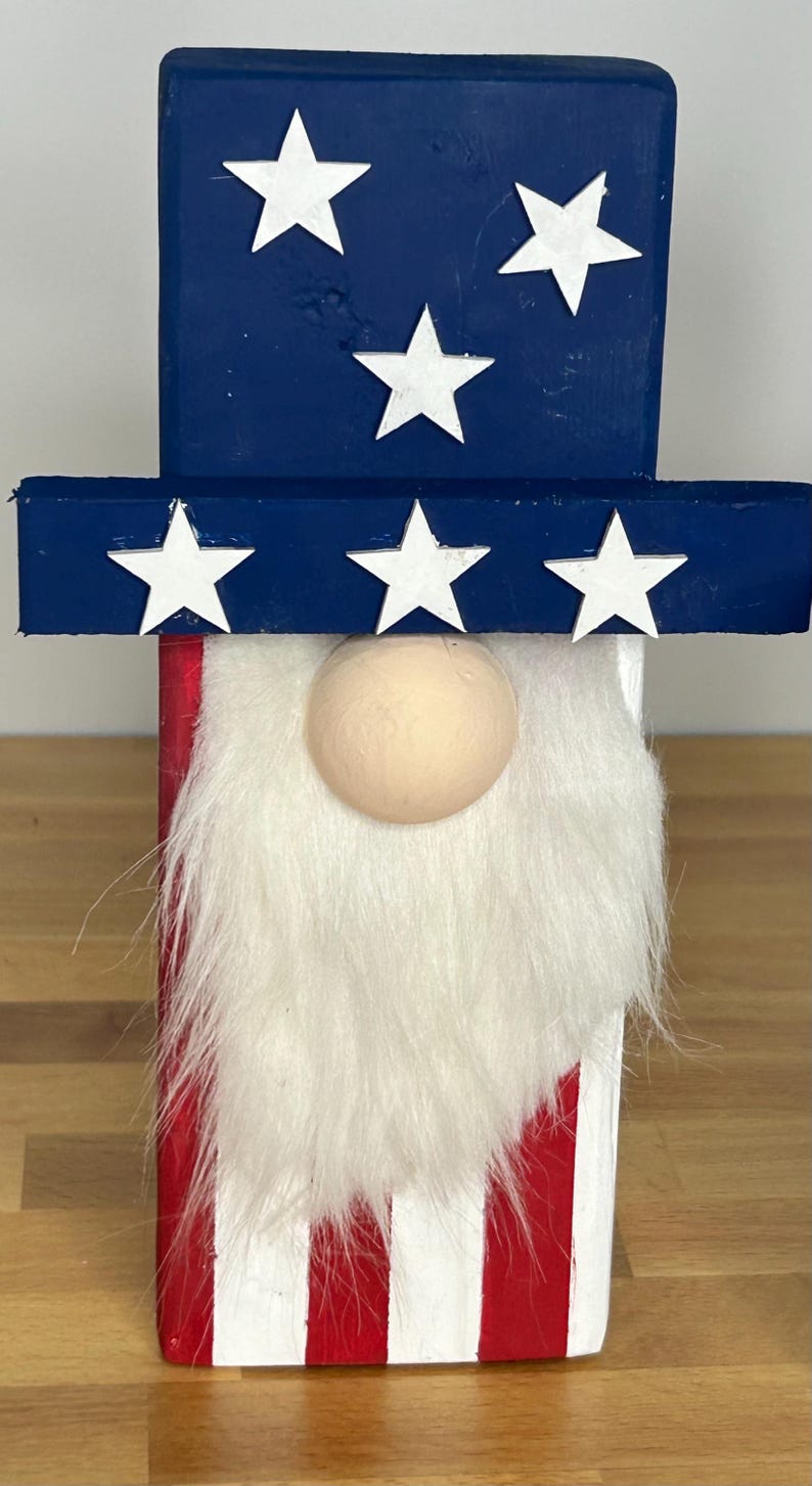 Americana Gnome Wood Blocks / Gnome Blocks / Gnome Home Decor - Etsy