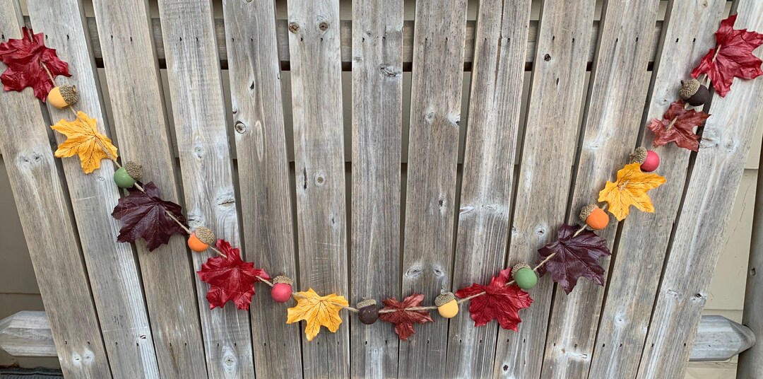 Fall Maple Leaf & Acorn Garland / Fall Garland / Fall Decor - Etsy