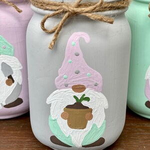 Gnome Spring Mason Jars / Gnome Mason Jars / Spring Decor / | Etsy