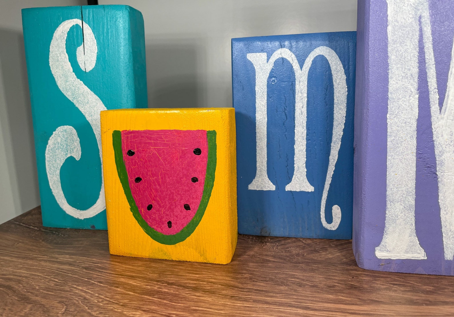 Summer Wood Blocks / Summer Word Blocks / Summer Home Decor / | Etsy