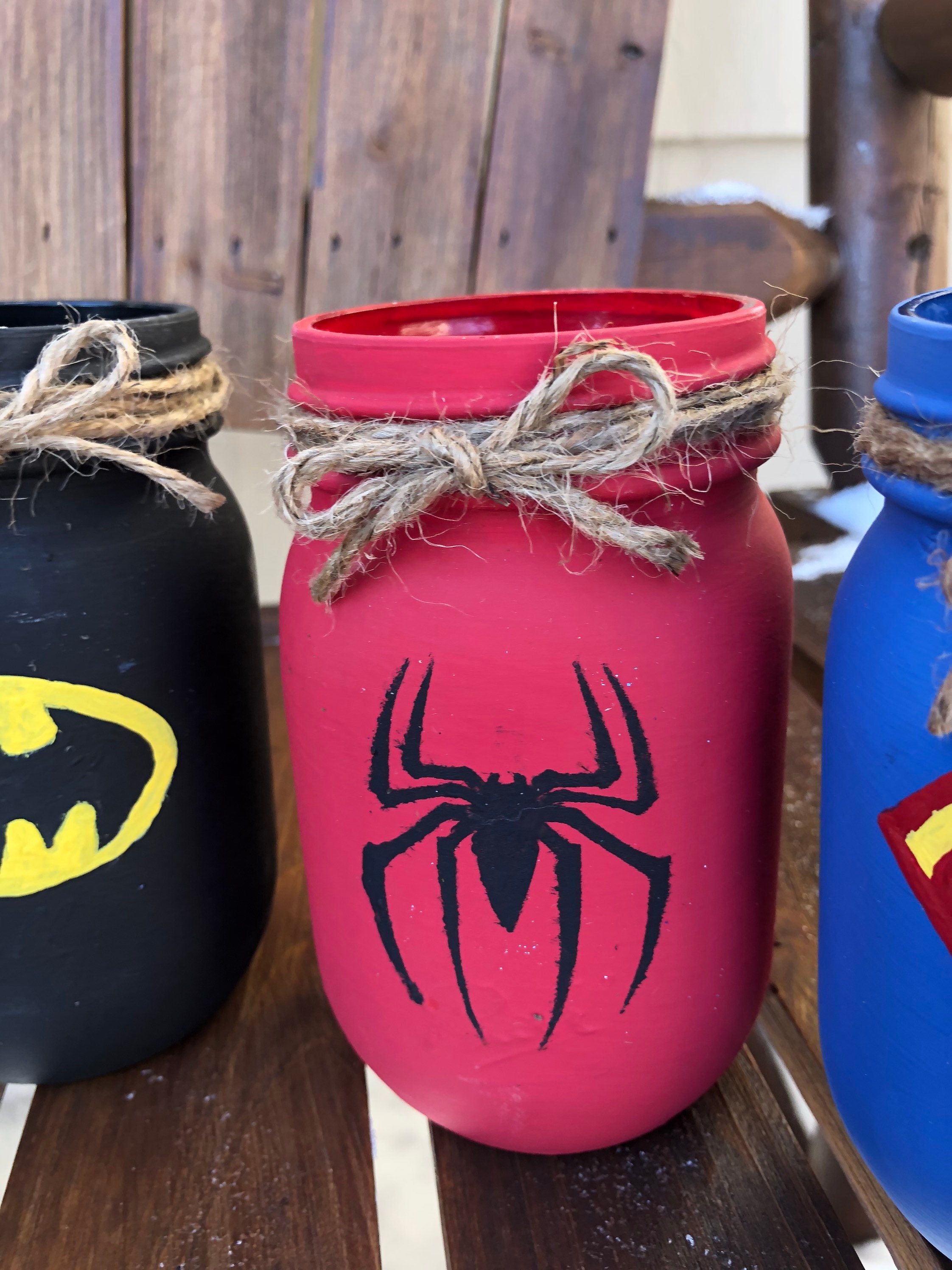 Superhero Mason Jars / Marvel Comic Mason Jars / Super Hero | Etsy