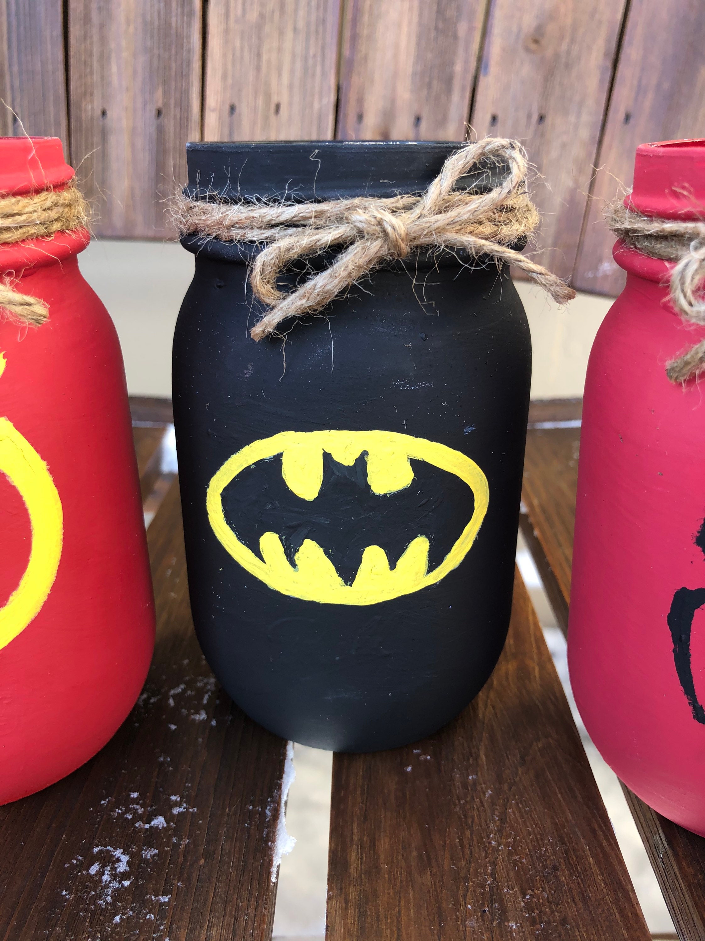 Superhero Mason Jars / Marvel Comic Mason Jars / Super Hero | Etsy