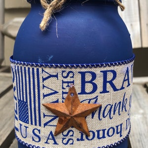 Military Mason Jars / Mason Jar Centerpiece / Military Veteran Gift ...