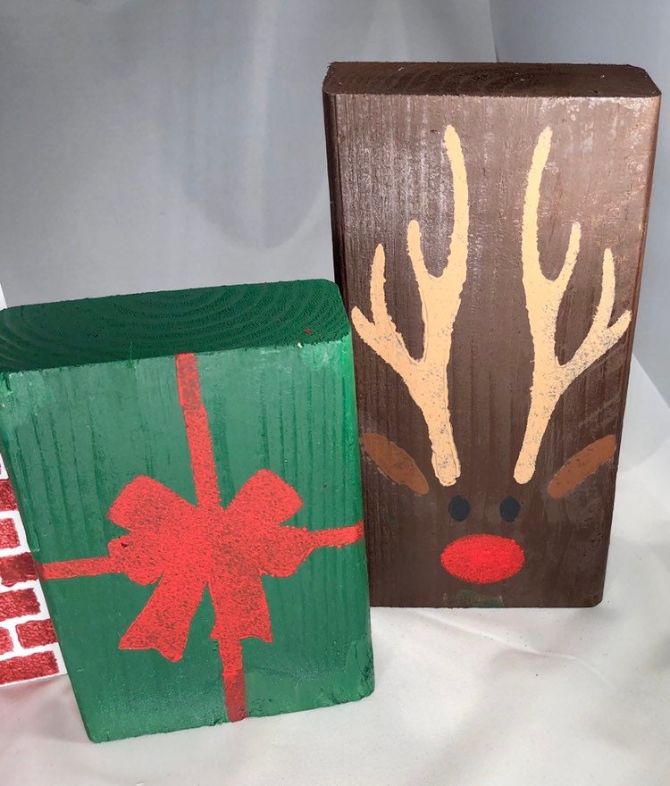 Christmas Santa Wood Blocks