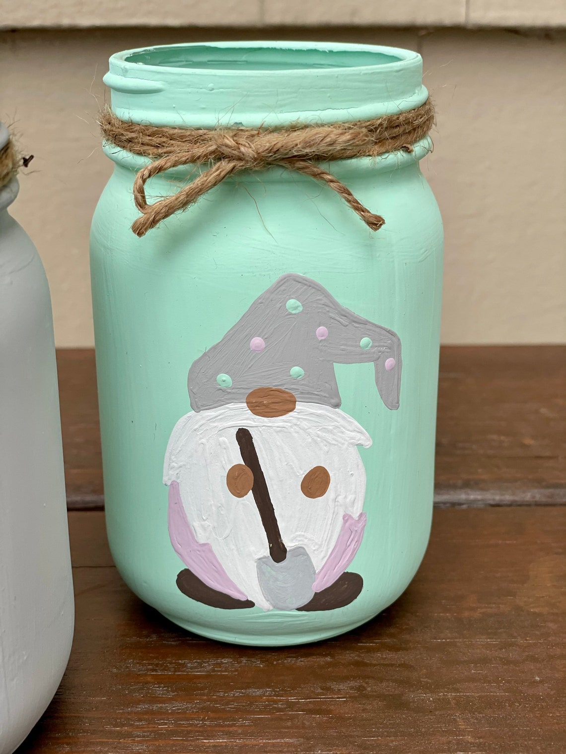 Gnome Spring Mason Jars / Gnome Mason Jars / Spring Decor / | Etsy