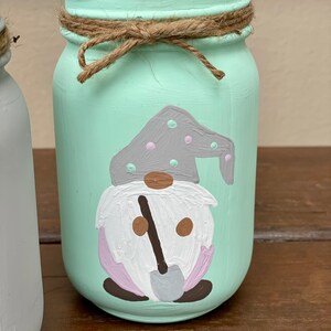 Gnome Spring Mason Jars / Gnome Mason Jars / Spring Decor / | Etsy