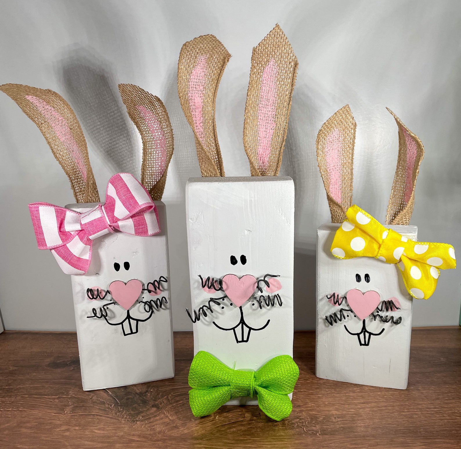 Bunny Wood Blocks / Easter Bunny Wood Blocks / Easter Decor / Shelf ...