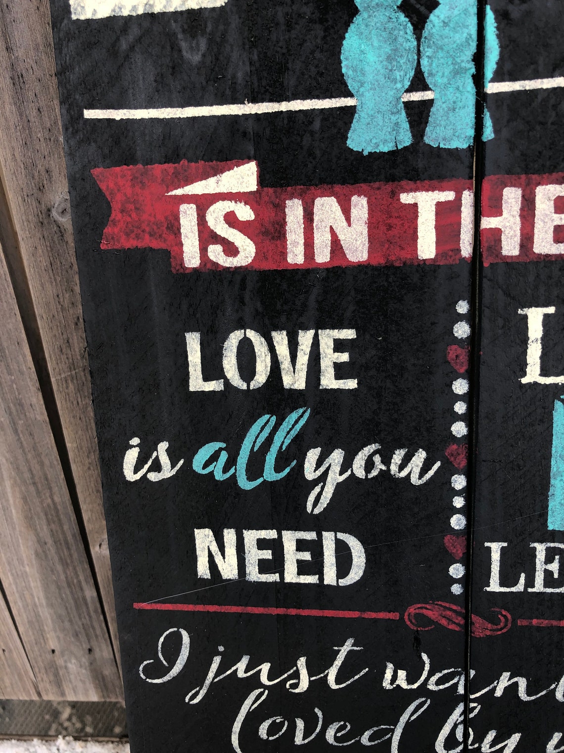 Valentine's Day Love Wall Sign / Rustic Valentine's | Etsy