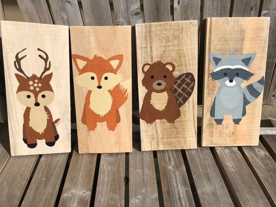 Woodland Animals Baby Nursery Signs
