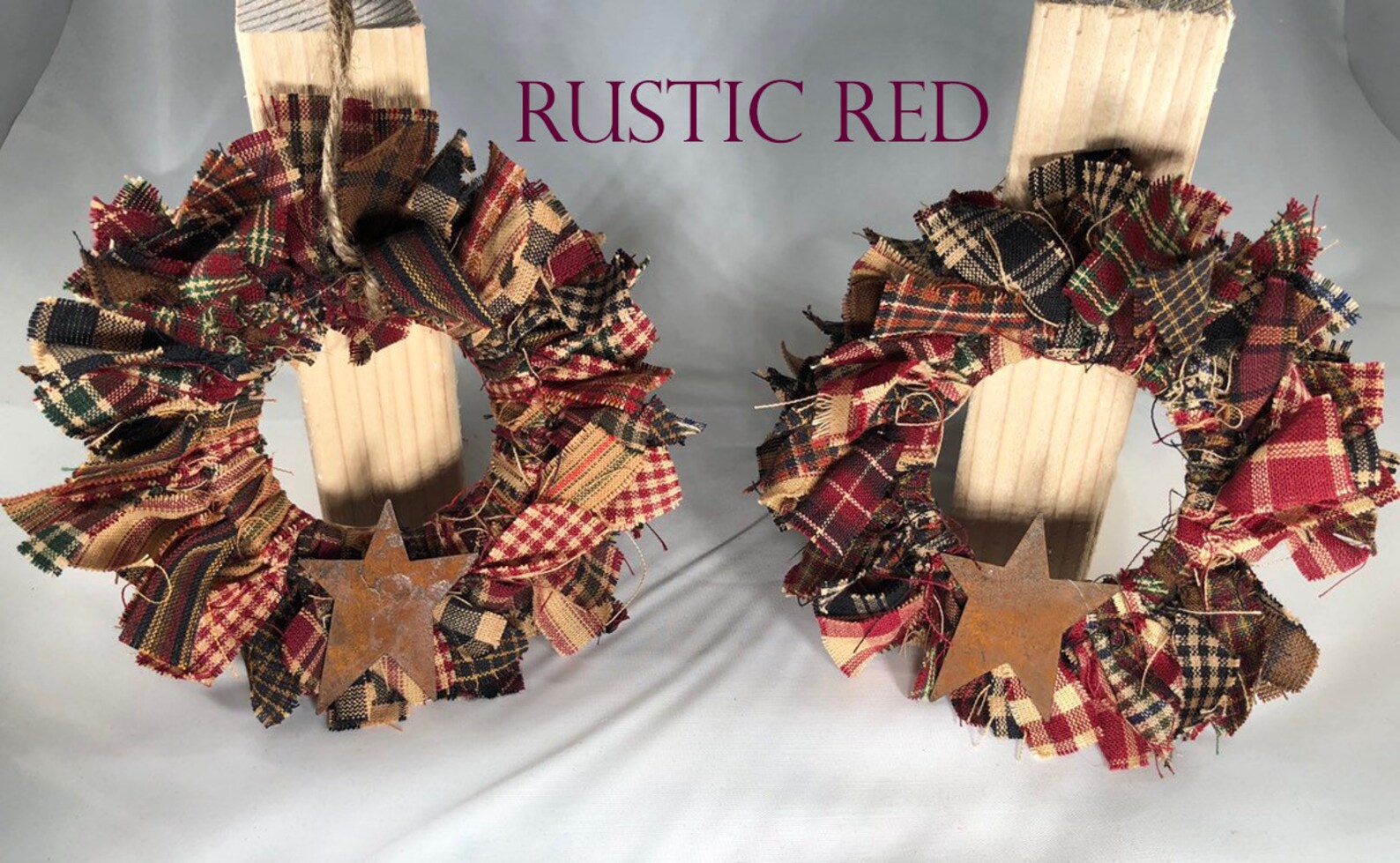 Mini Rag Wreaths / Mini Mason Jar Rag Wreaths / Rustic Rag - Etsy