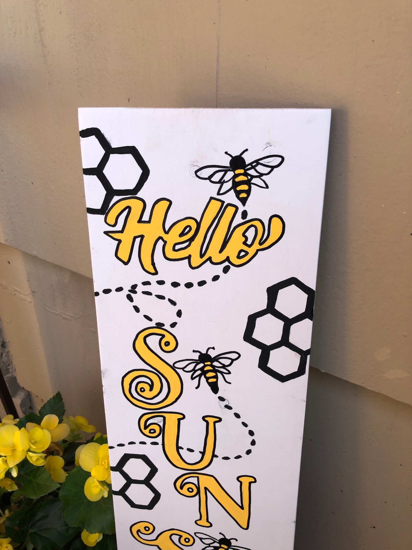 Hello Sunshine Honeybee Sign / Bee Wall Sign / Bee Decor / Bee - Etsy