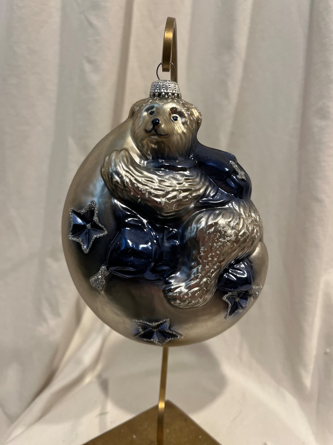 Vintage Radko Moonstruck Polar Bear on Moon Ornament - Etsy