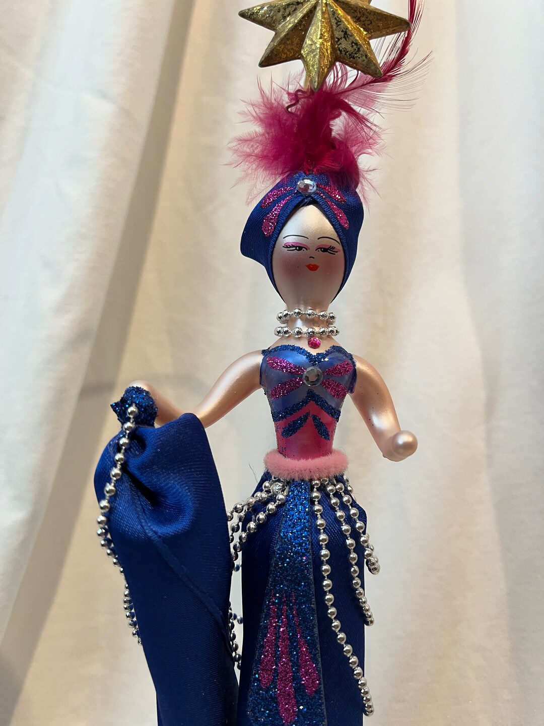 Vintage Radko Ms. Vera Tall Blue Ornament - Etsy