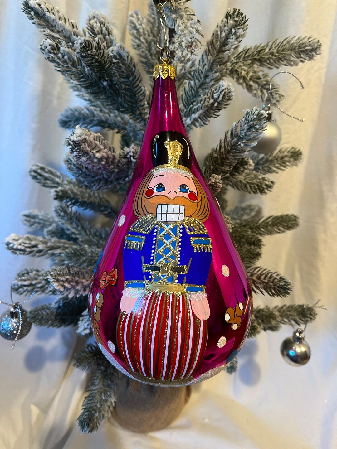 Vintage Radko Large Pink Nutcracker Tear-shaped Bulb - Etsy