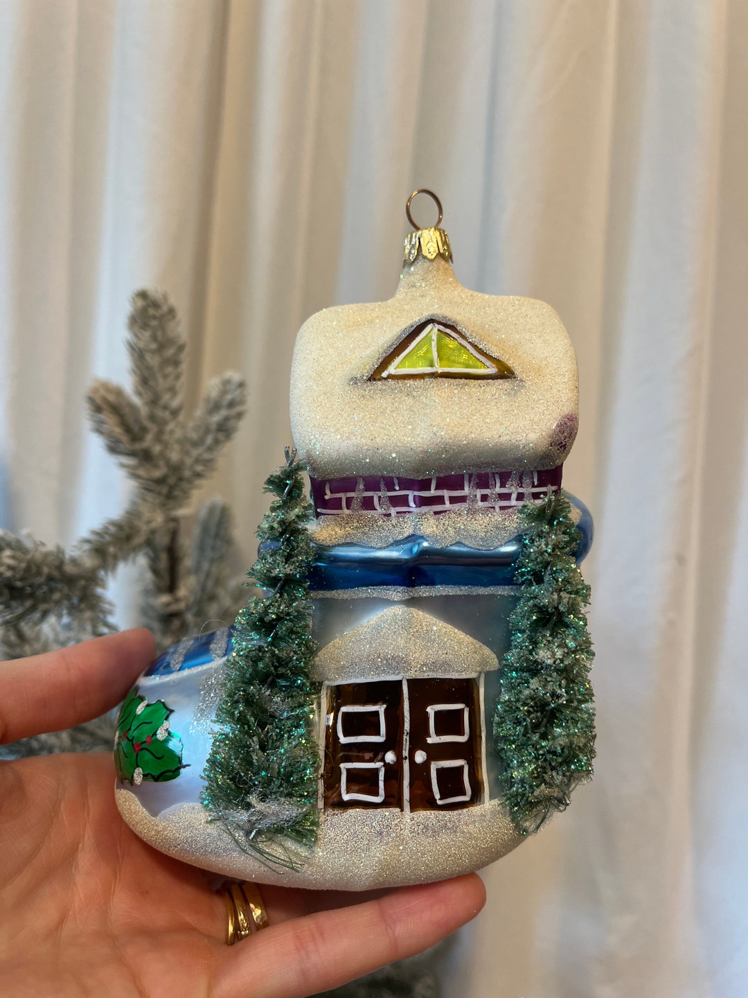 Rare Vintage Radko Snow Shoe Shack Ornament - Etsy