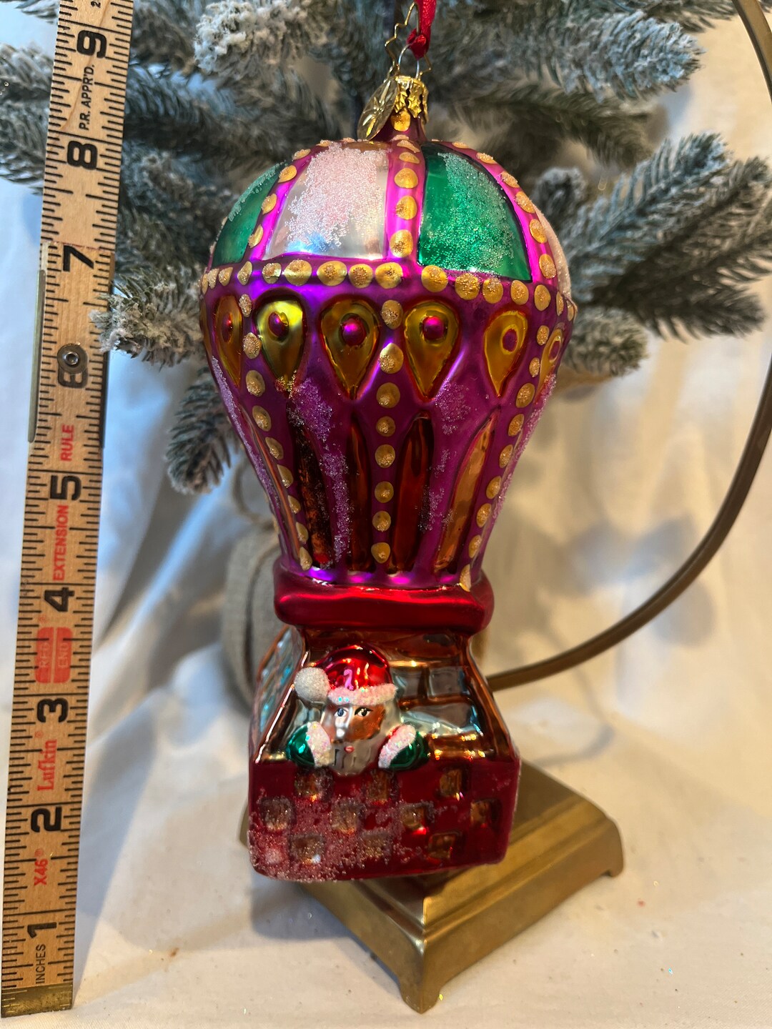 Vintage Radko Santa in Hot Air Balloon Ornament - Etsy