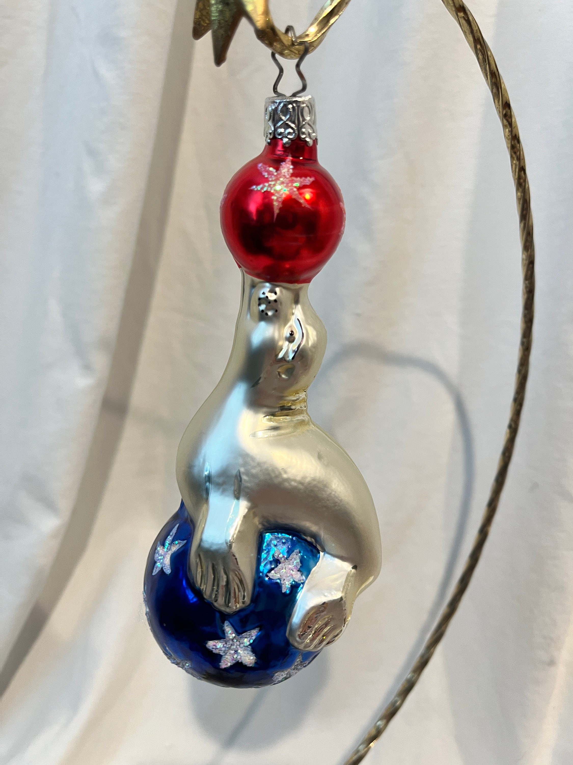 Vintage Radko Roly Poly Yellow Clown, Circus Seal Balancing on a Ball ...